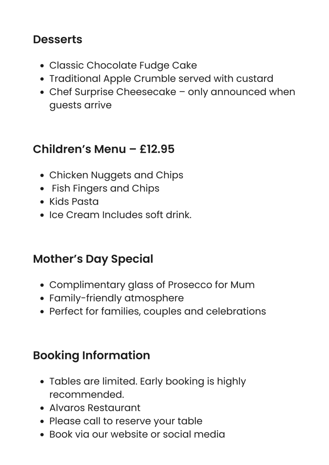 Home – Alvaros Restaurant